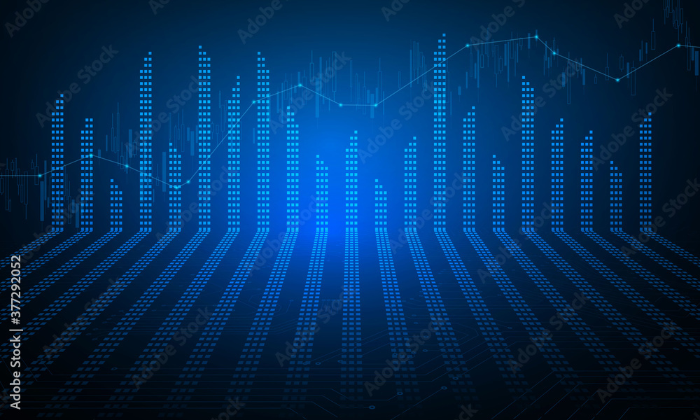 stock market, economic graph with diagrams, business and financial ...
