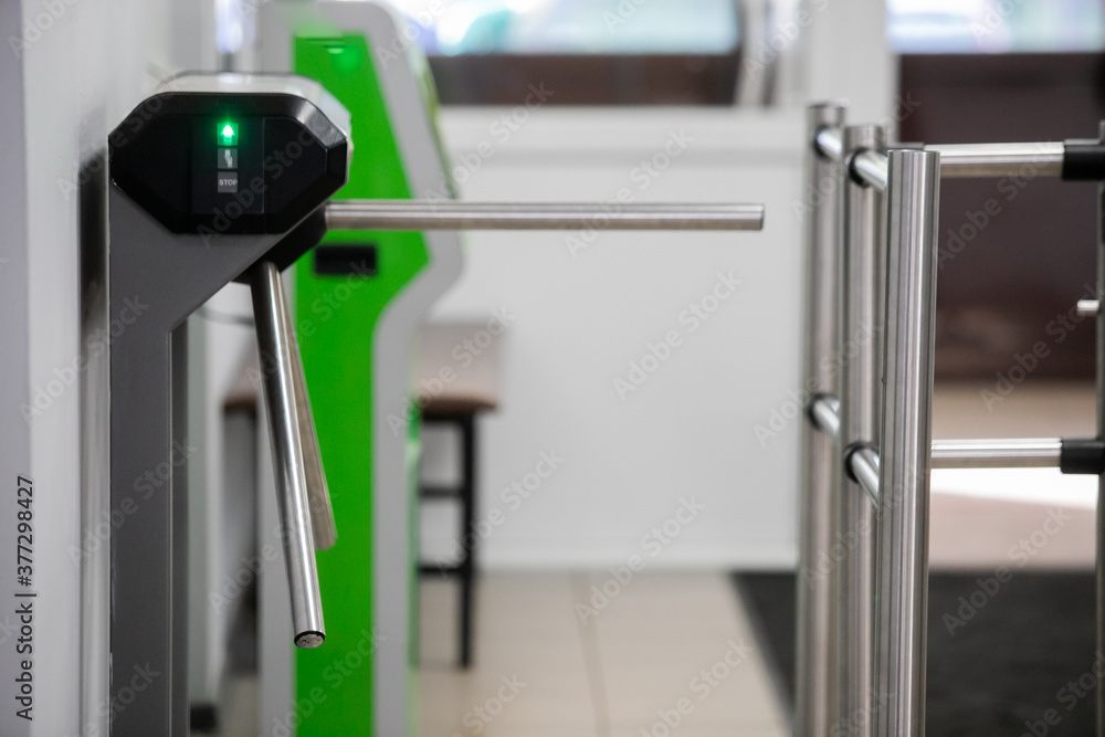 Modern new school building. Access control system with turnstile Stock ...