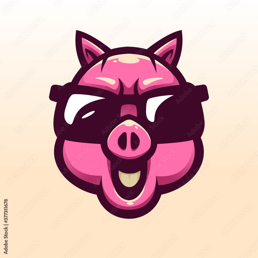 pig mascot logo design vector with modern illustration concept style ...