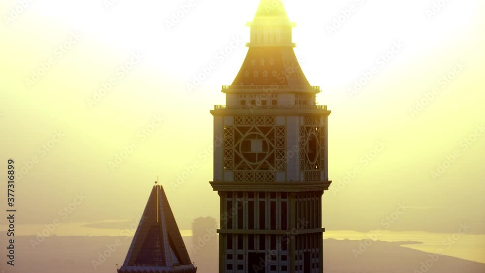 The captivating view Al Yaqoub Tower at night mimicing the tower of ...