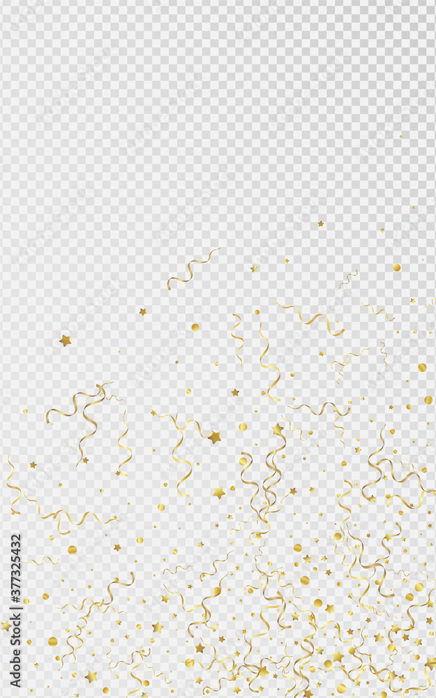 Gold Streamer Paper Vector Transparent Stock Vector | Adobe Stock