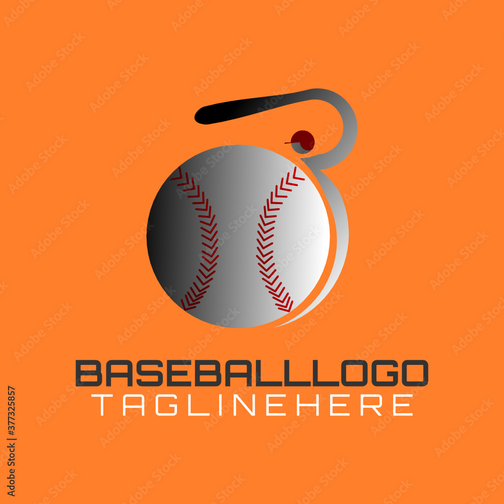 Vector logo for club or baseball championship with an illustration of a ...