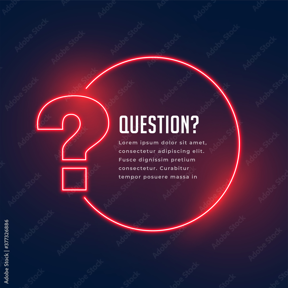 neon style question mark template for help and support Stock Vector ...