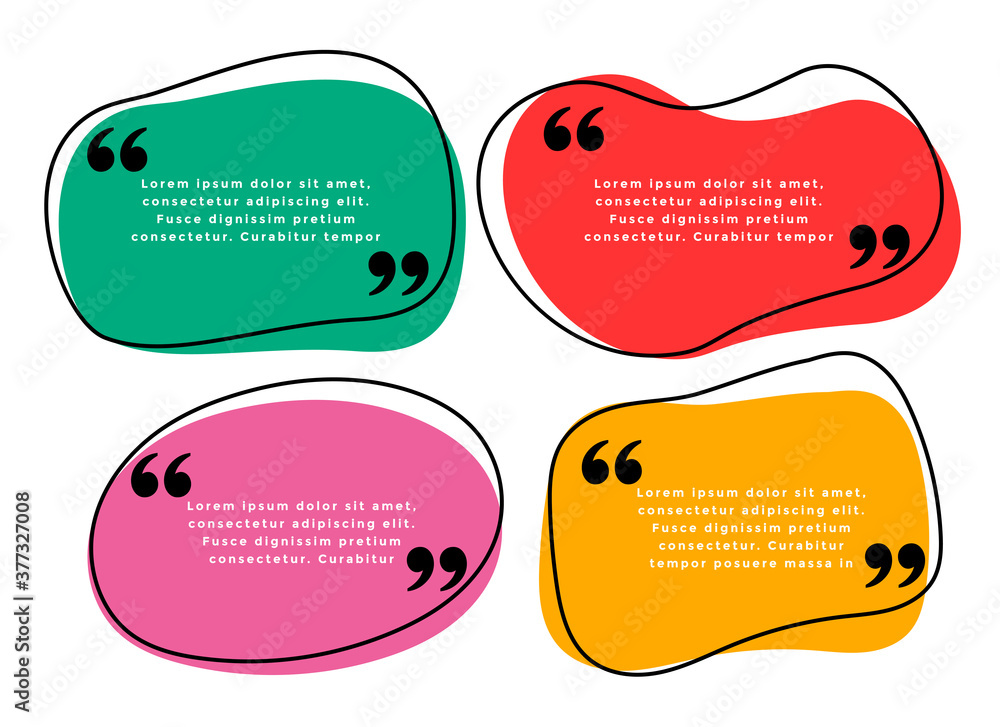 curve shape quotes template in four colors Stock Vector | Adobe Stock