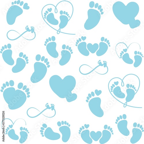 Print Hand-drawing silhouette background collection. Vector baby born ...