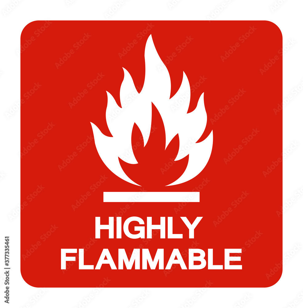 Highly Flammable Symbol Sign ,Vector Illustration, Isolate On White ...