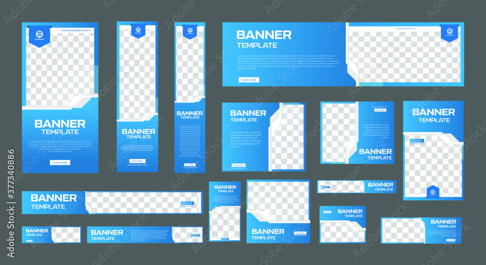 set of corporate web banners of standard size with a place for photos ...