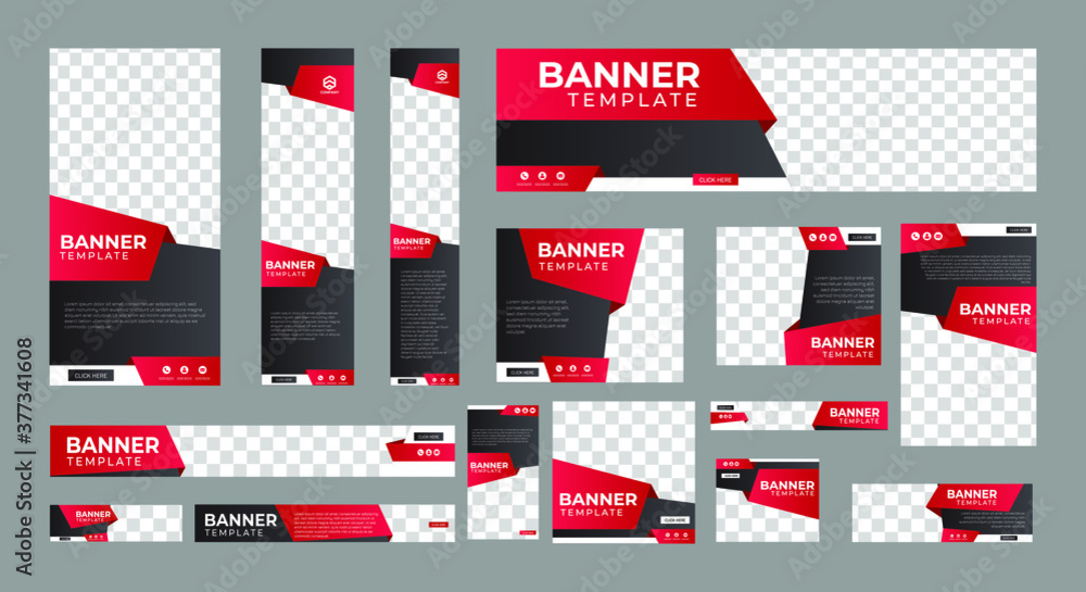 set of corporate web banners of standard size with a place for photos ...
