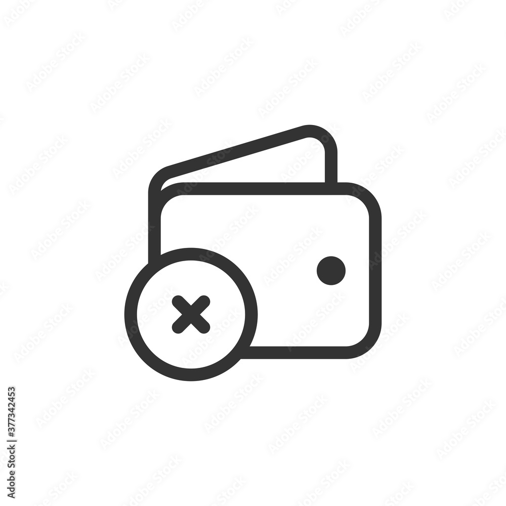 Payment cancelled icon. Wallet symbol modern, simple, vector, icon for ...