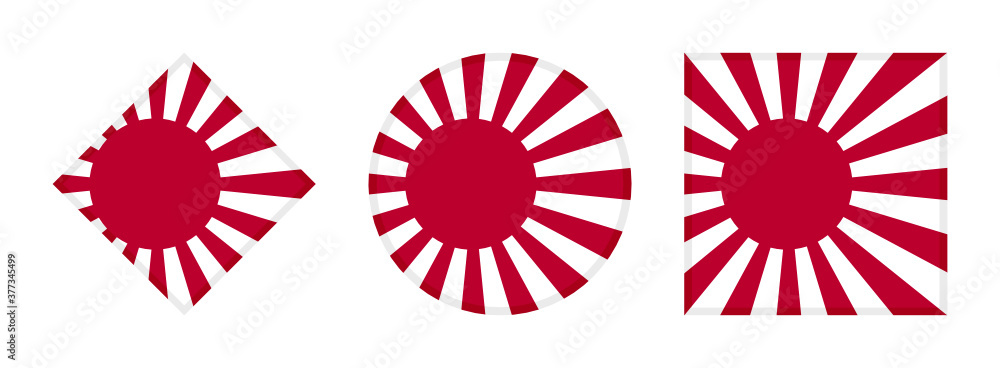 rising sun flag icon set. isolated on white background Stock Vector ...