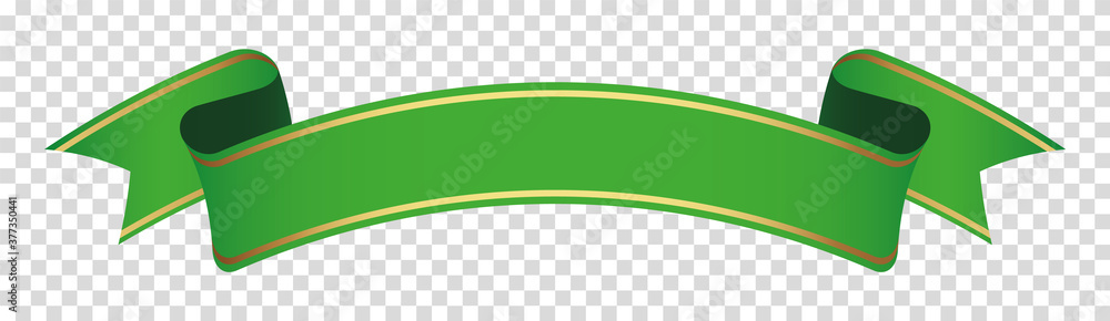 green ribbon banner label on transparent background Stock Vector ...