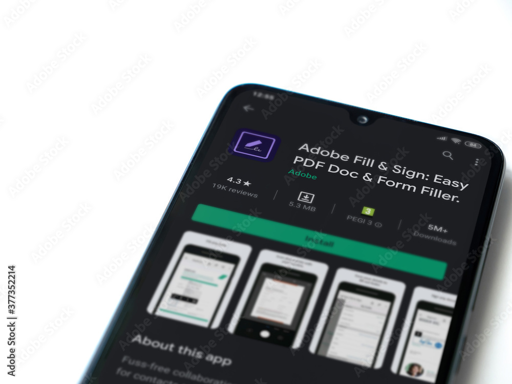 Lod, Israel - July 8, 2020: Adobe Fill & Sign app play store page on ...