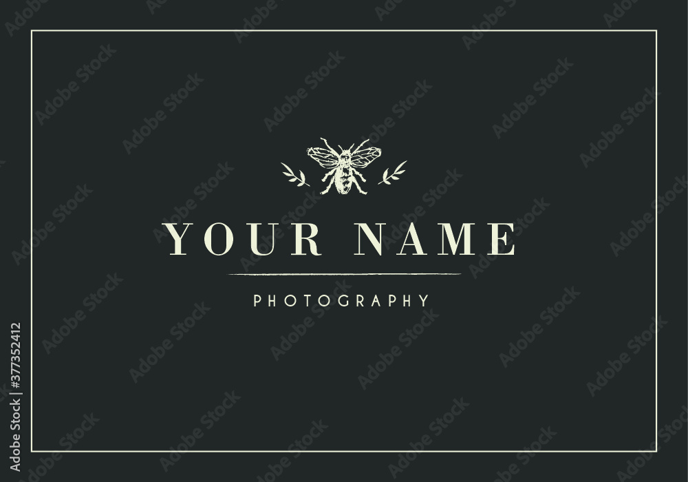 Bee photographer logo design Stock Vector | Adobe Stock