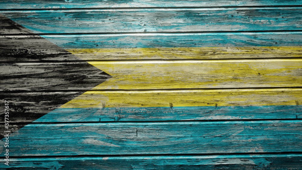 Bahamas flag painted on weathered wood planks Stock Illustration ...