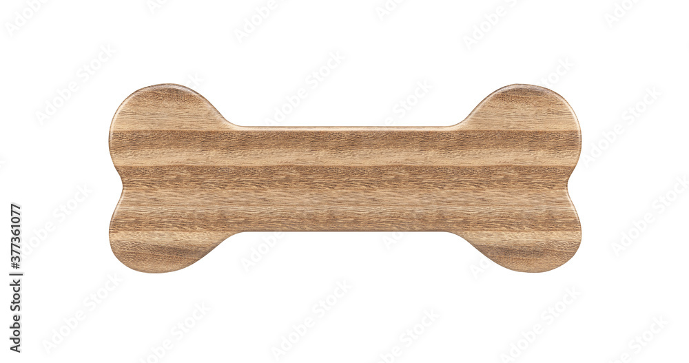 ภาพประกอบสต็อก bone shaped wooden signboard. isolated on white ...