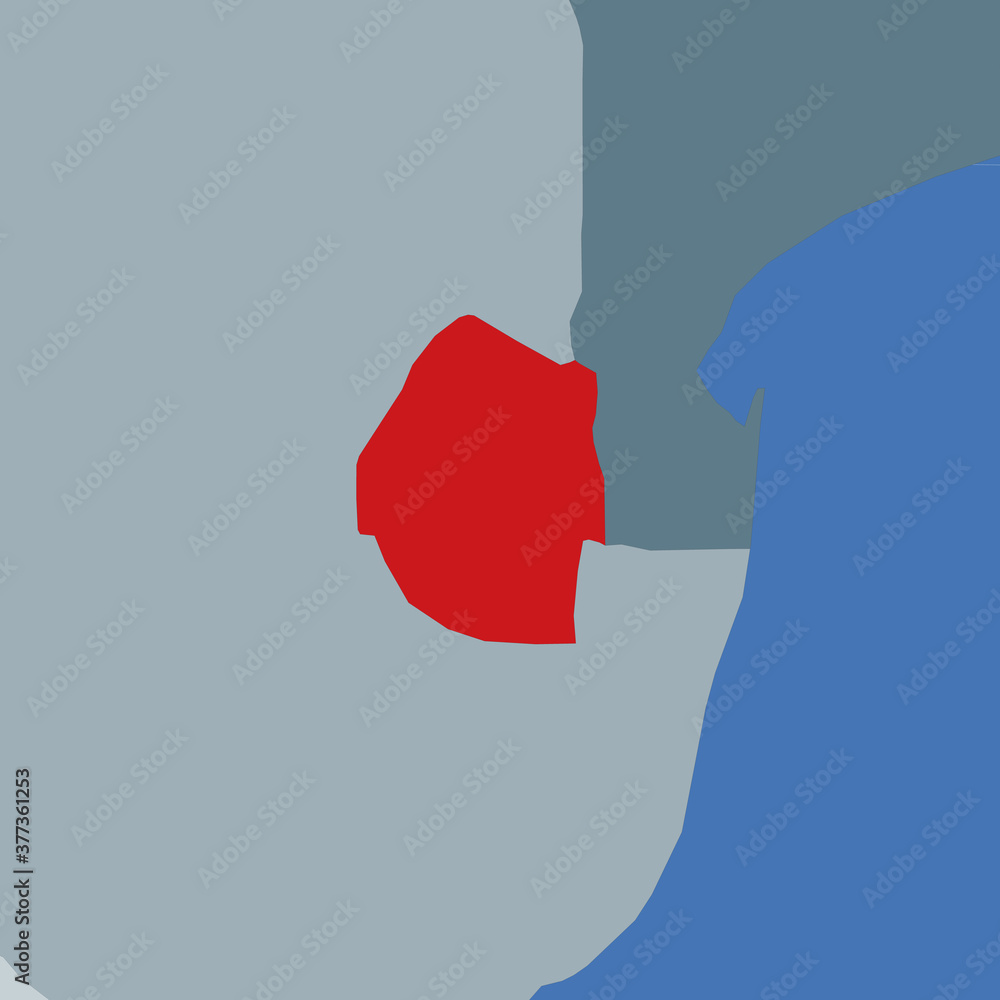 Shape of the Swaziland in context of neighbour countries. Country ...