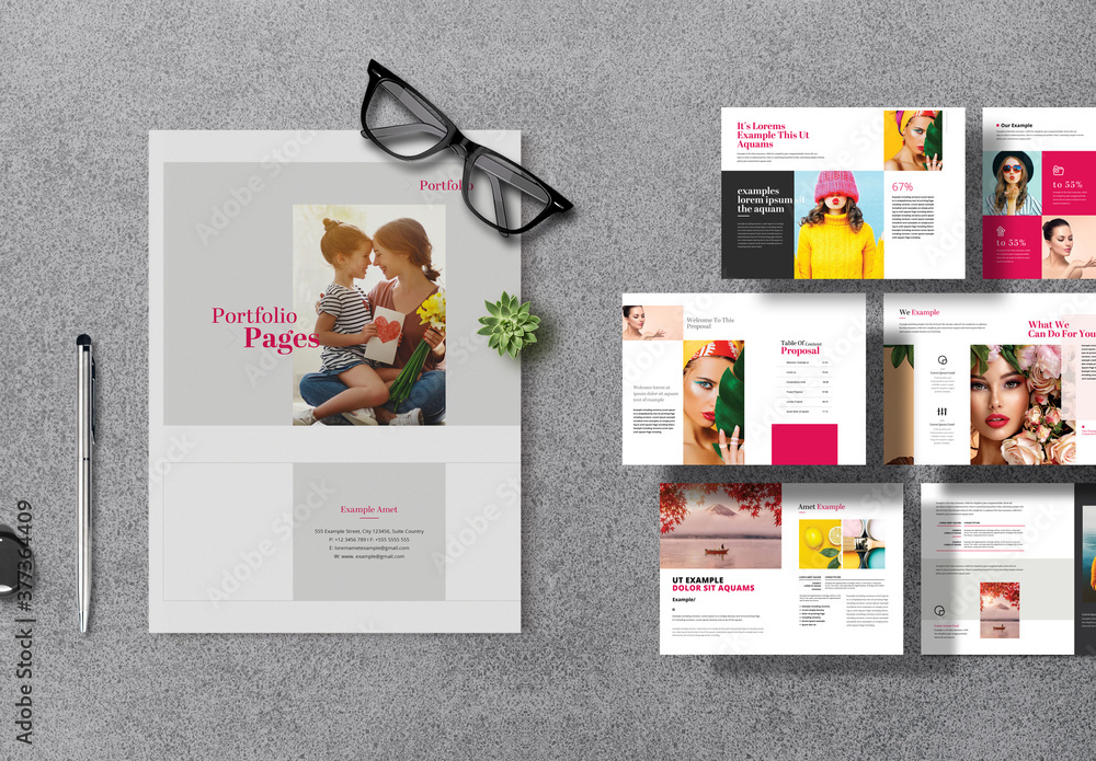 Portfolio Minimal Project Proposal with Red Accents Stock Template ...