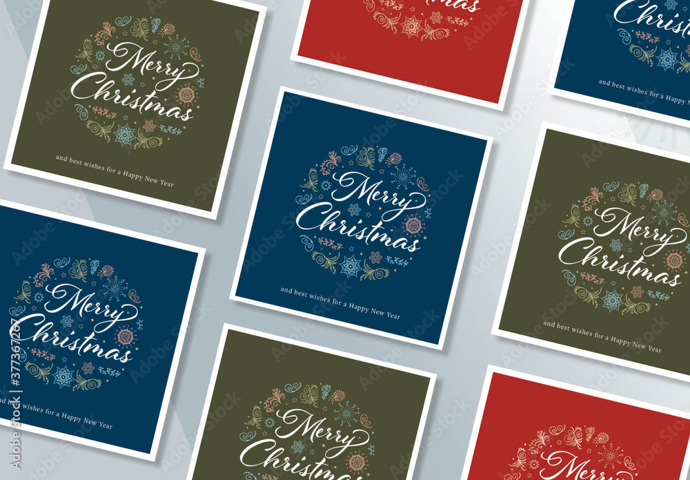 Christmas Cards Layout Set Stock Template | Adobe Stock