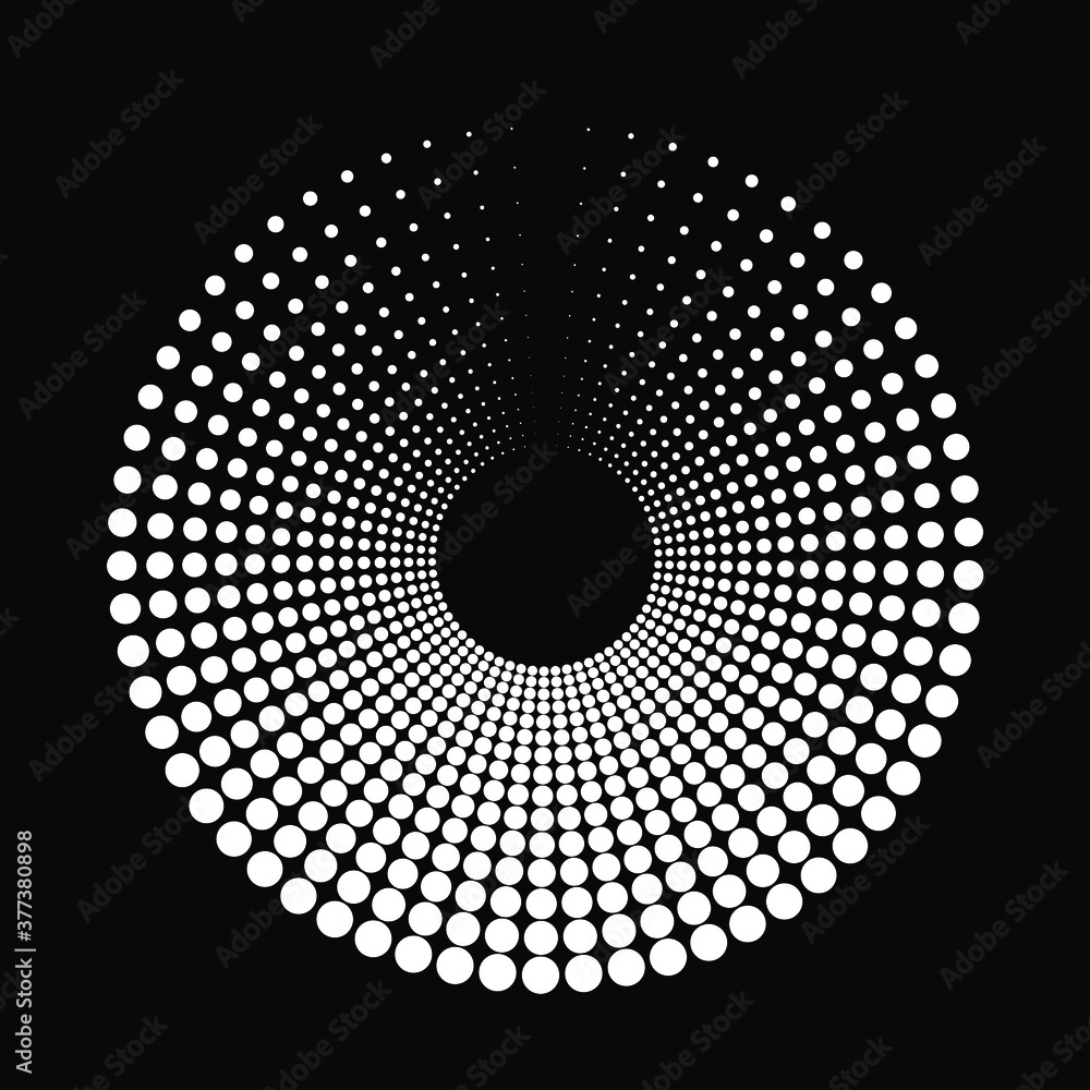 White halftone dotted lines in radial form. Geometric art. Trendy ...