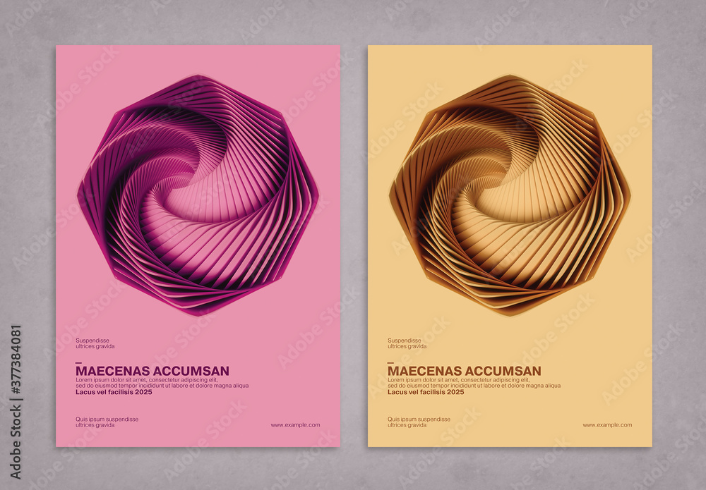 Vortex Minimalistic 3D Poster Design Layout Stock Template | Adobe Stock