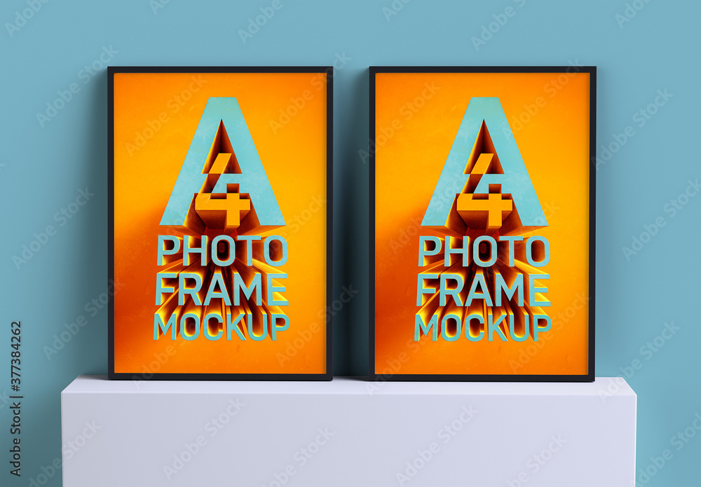 Two Realistic Photo Frame Mockups Stock Template | Adobe Stock