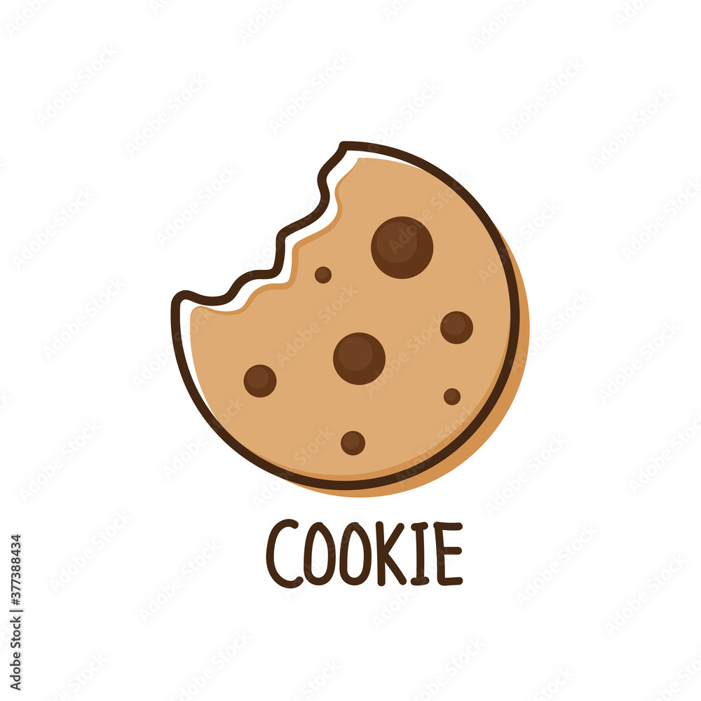 Cookie logo design. Cookie vector on white background. Stock Vector ...
