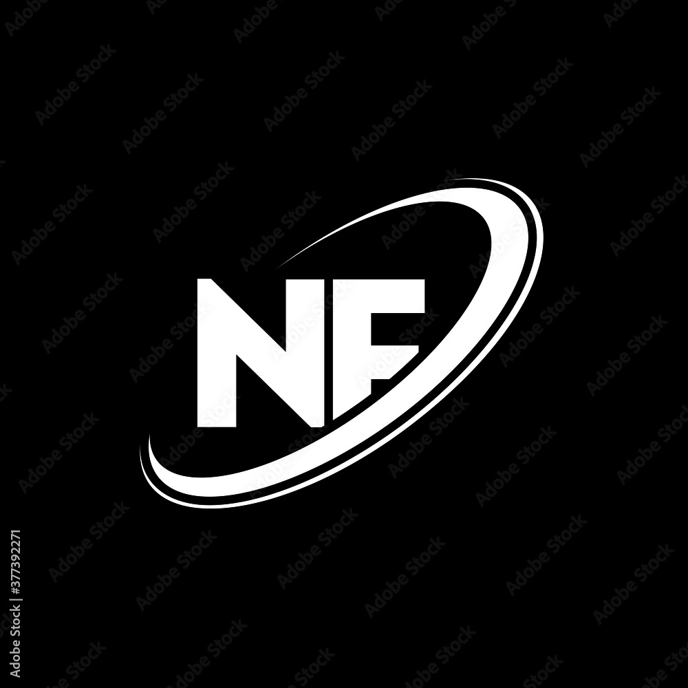 NF logo. N F design. White NF letter. NF/N F letter logo design. Initial letter NF linked circle ...
