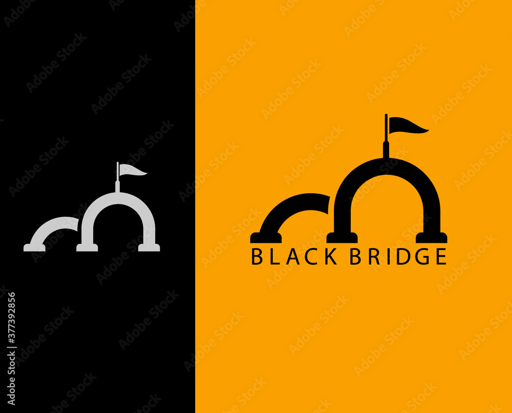 abstract bridge in letter b logo design template emblem symbol Stock ...