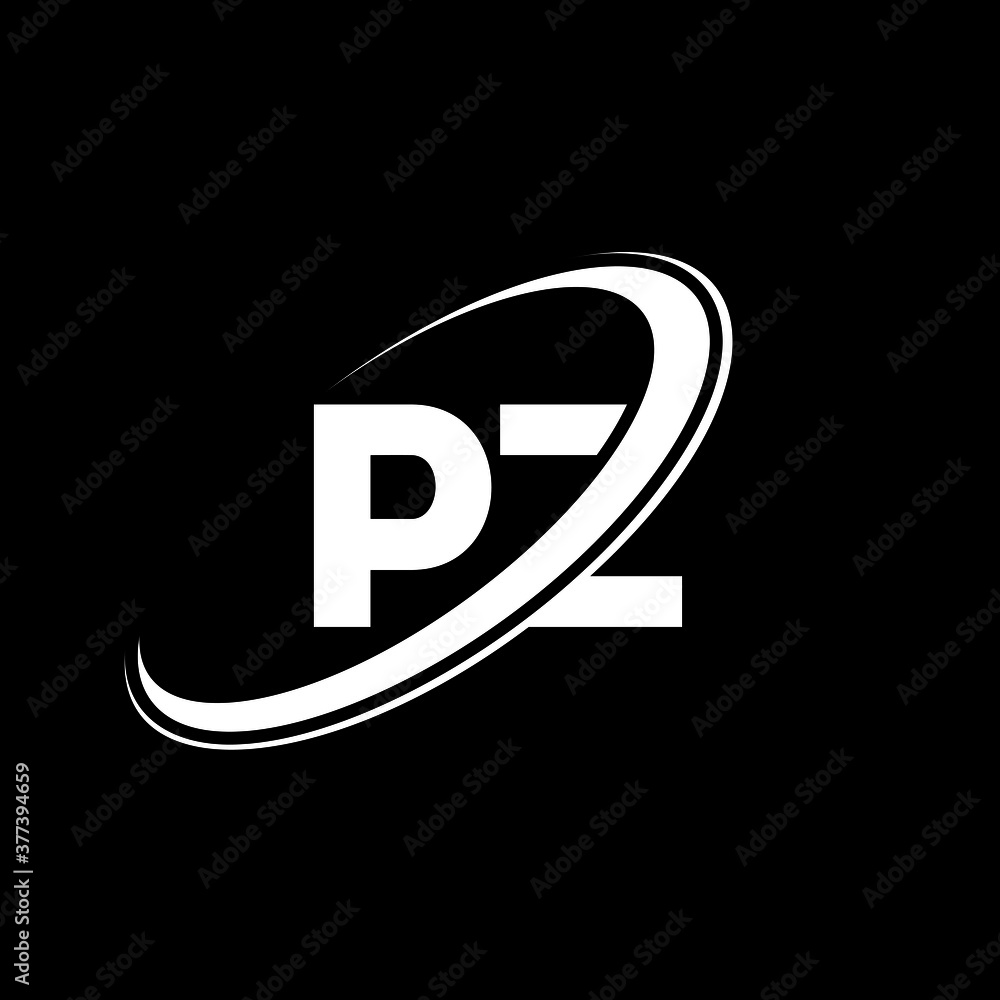 Vektorová grafika „PZ logo. P Z design. White PZ letter. PZ/P Z letter ...