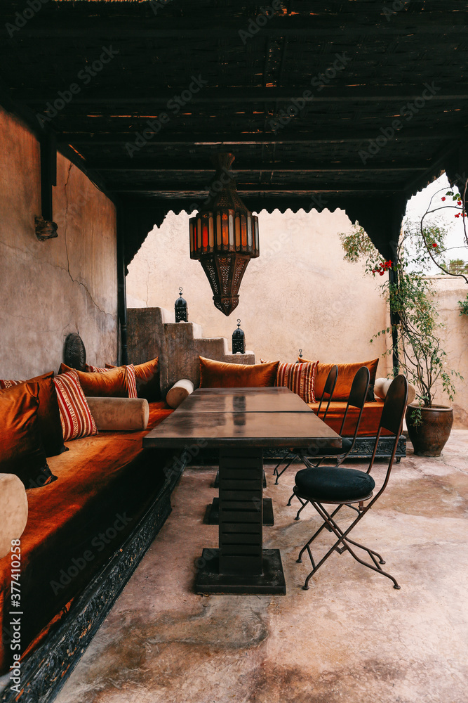 Stylish Moroccan Rooftop Lounge Stock Photo | Adobe Stock