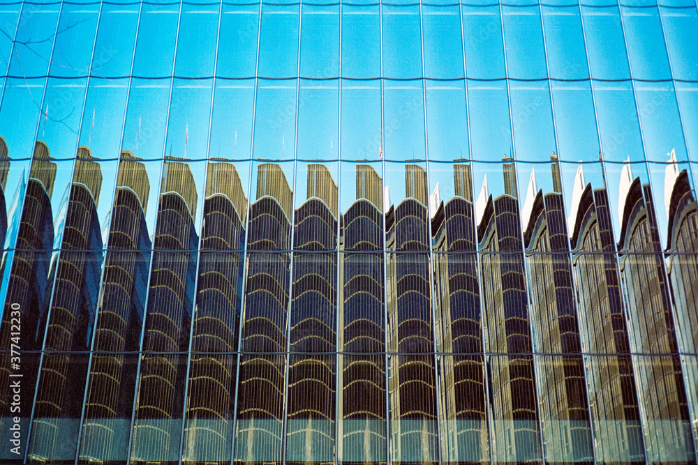 Repeating reflection in modern glass architecture Stock Photo | Adobe Stock