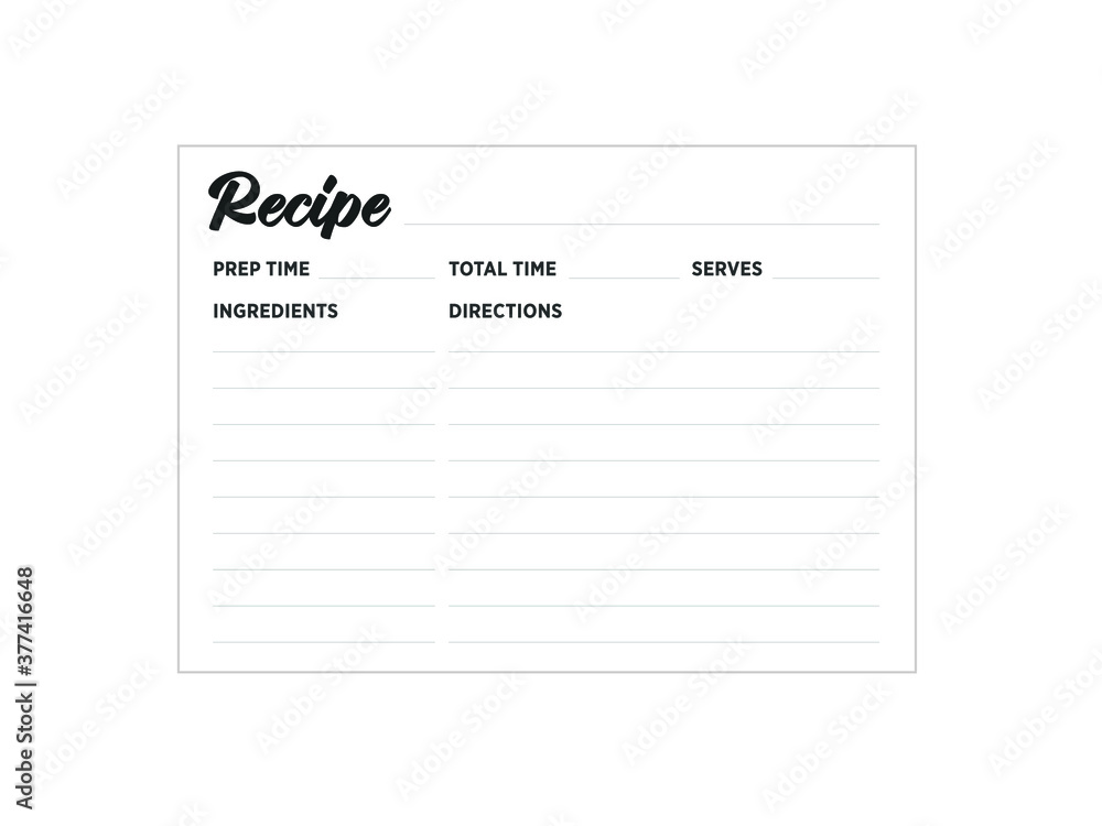 Recipe Card, Recipe Note, Grandma's Recipe Card, Mom's Recipe Card ...