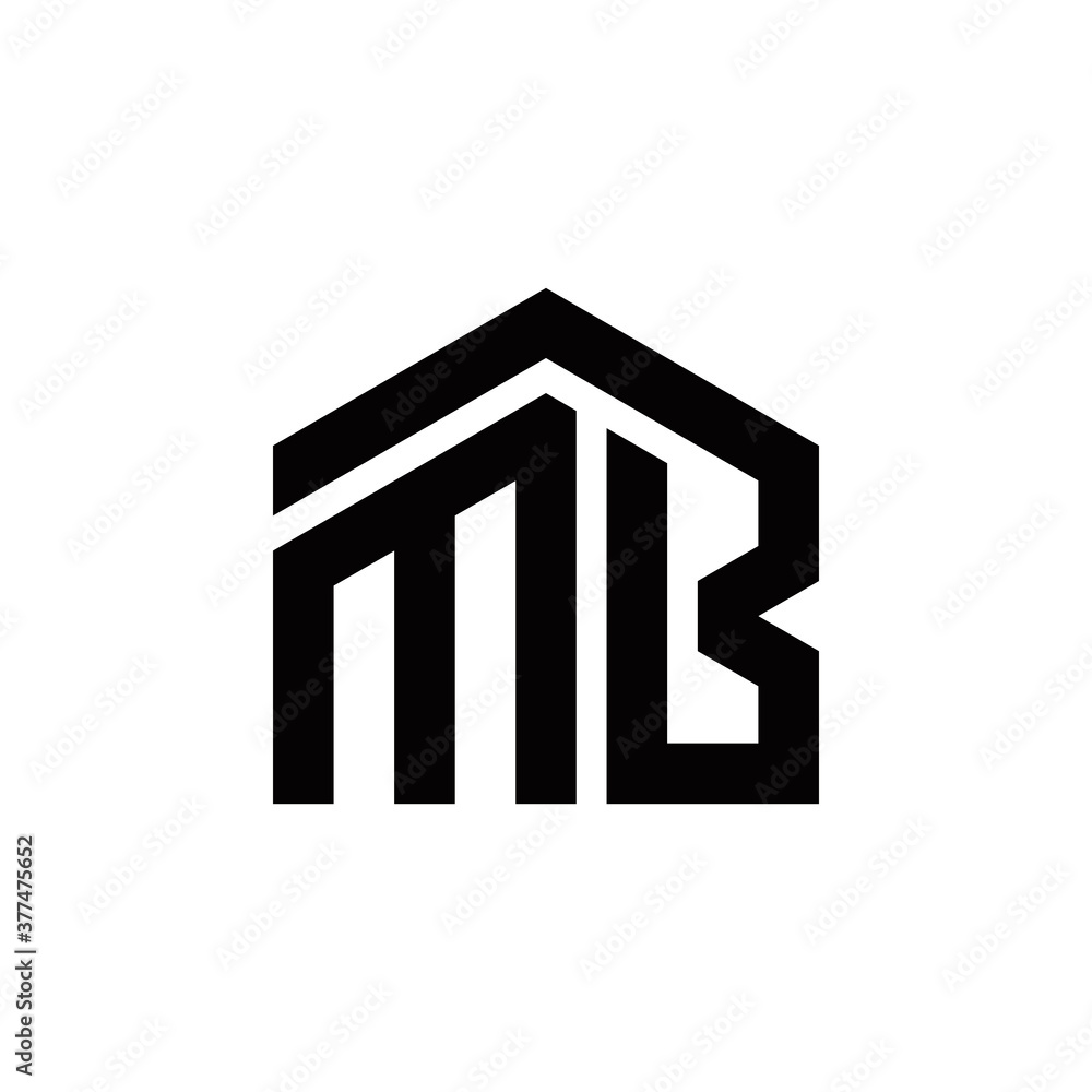 m b mb initial building logo design vector symbol graphic idea creative ...