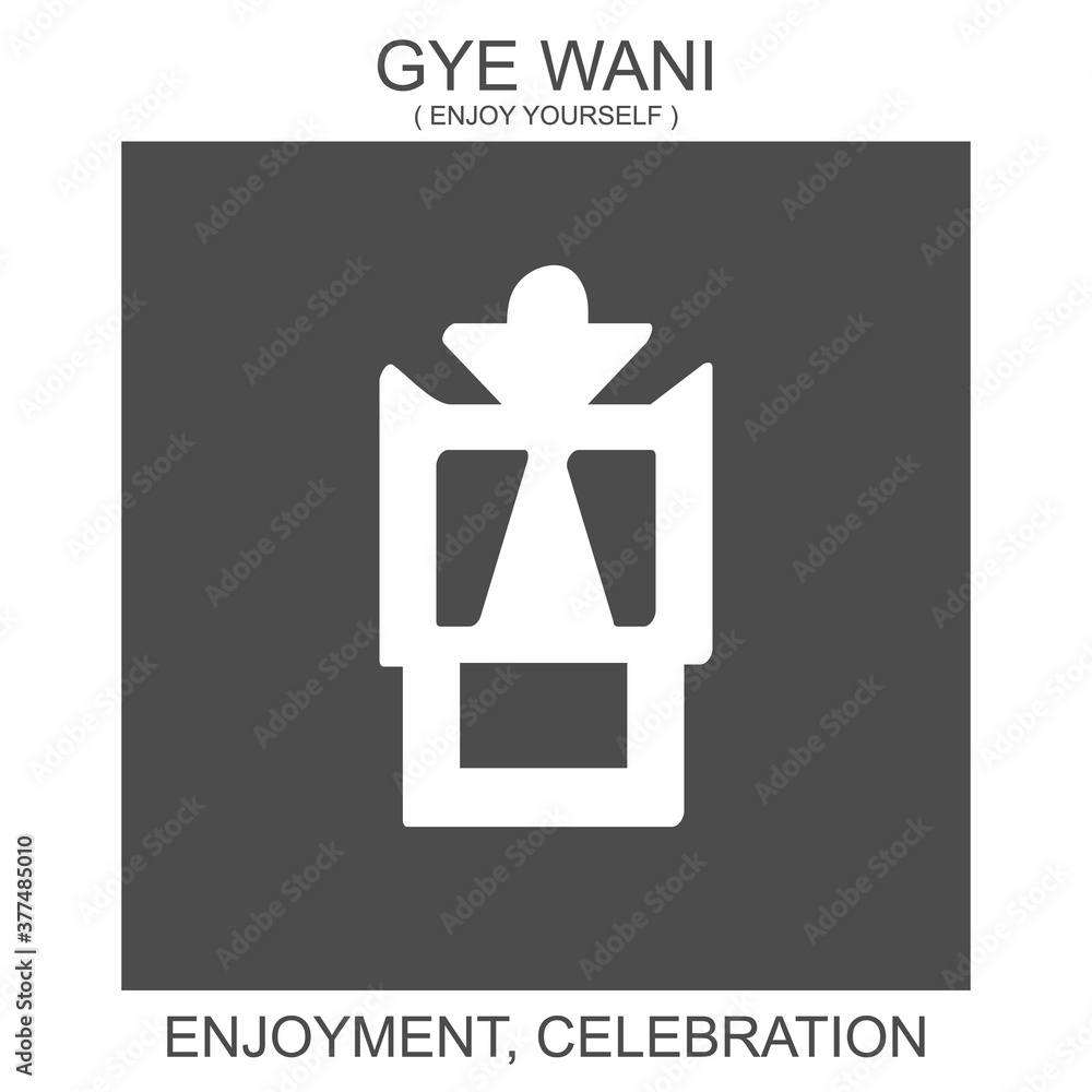 vector icon with african adinkra symbol Gye Wani. Symbol of enjoyment ...