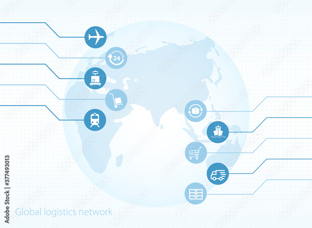 Global logistics network. Map global logistics partnership connection ...