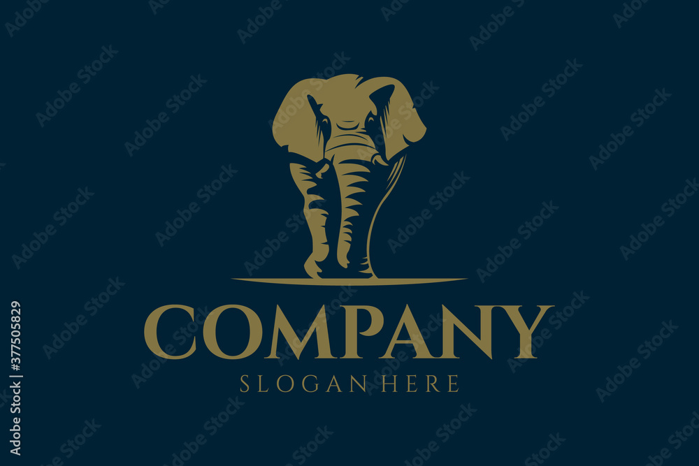 African safari elephant logo - vector illustration, emblem design on ...