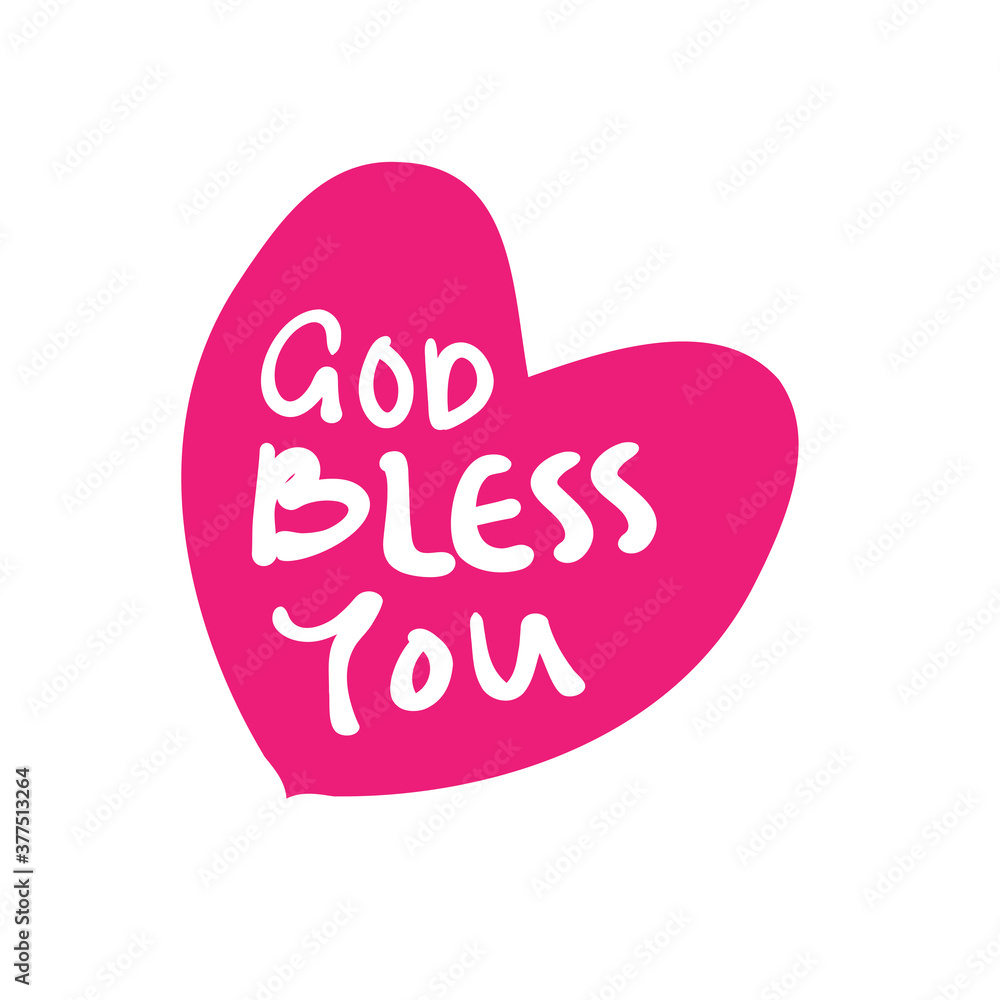 Printable God Bless You. Short Phrase. Hand Lettering Brush Calligraphy ...