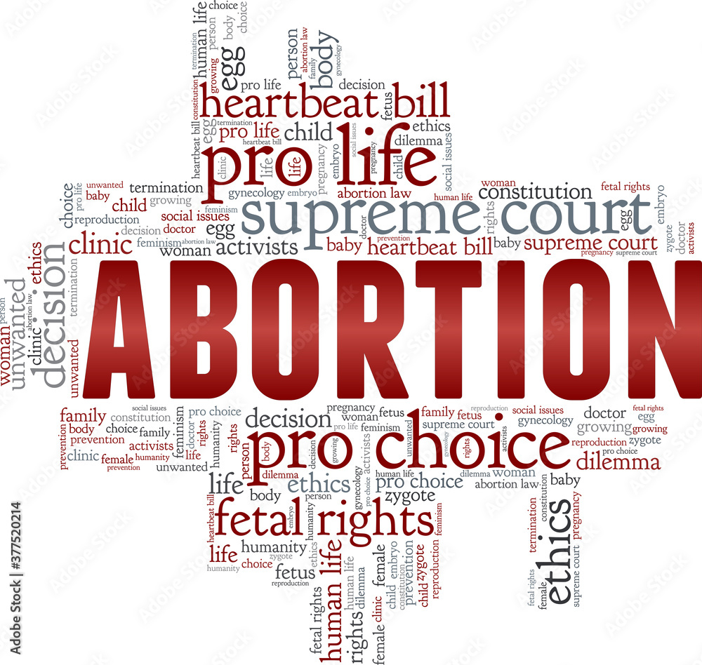 Abortion vector illustration word cloud isolated on a white background ...