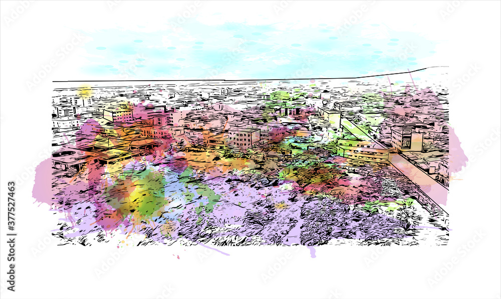 Vetor de Building view with landmark of Bamako is the capital and ...