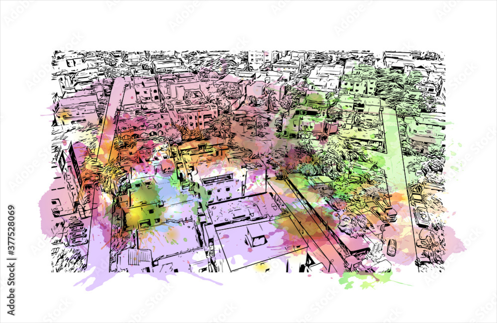 Building view with landmark of Bamako is the capital and largest city ...