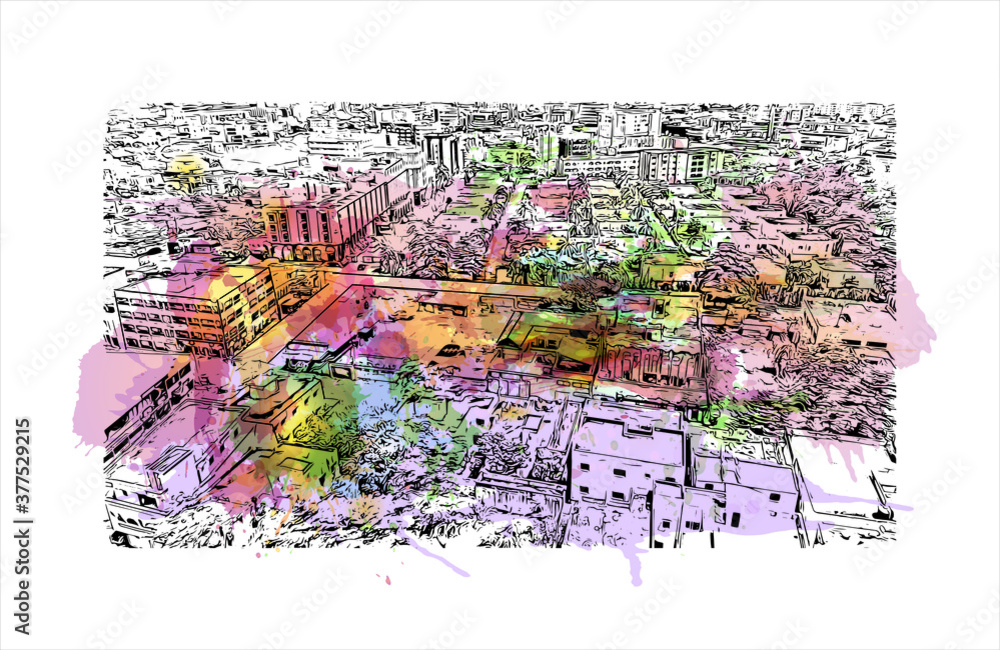 Building view with landmark of Bamako is the capital and largest city ...