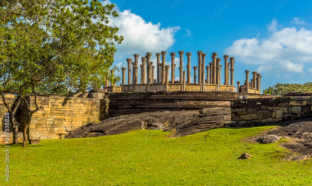 A view towards the largest of the ancient stupa ruins in the ...