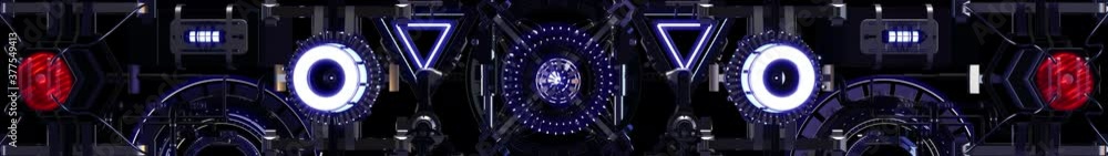 Mechanical Super Wide Screen Extended Hi-Tech Loop Stock Video | Adobe ...