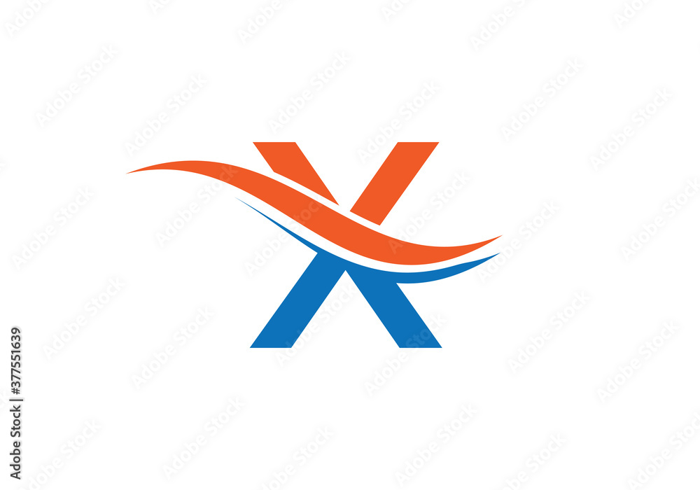 X logo design swoosh. vector, X logo for business and company identity ...