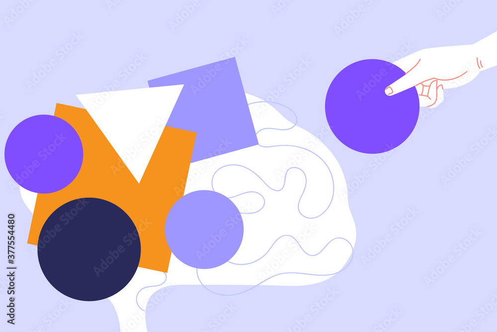 Mental health self help concept flat illustration. Stylized image of a ...