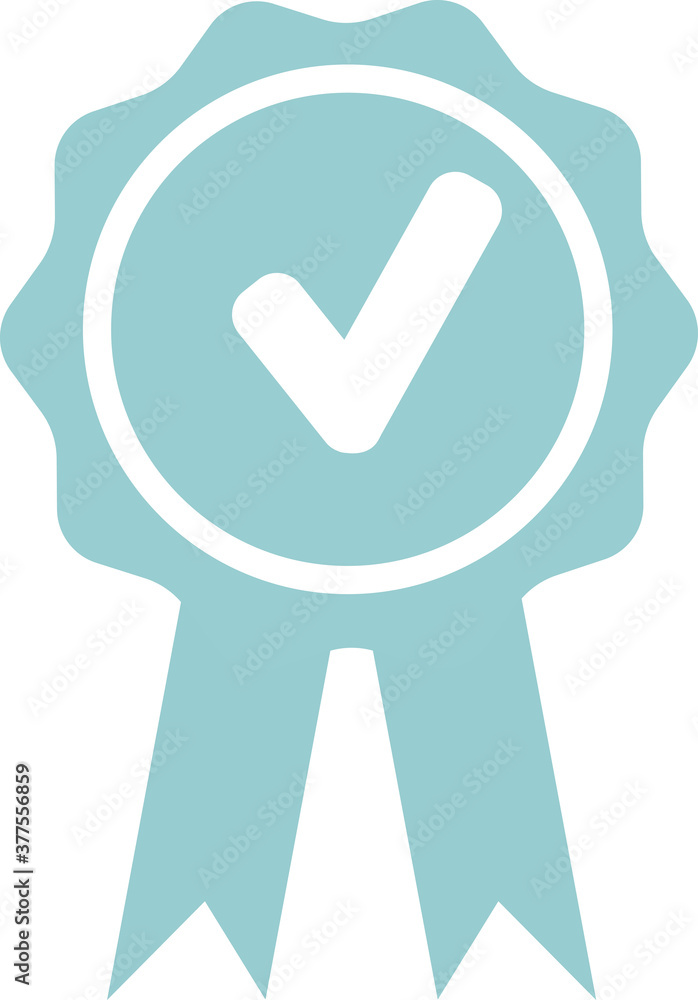 Approved or Certified Medal Icon. Medal icon isolated on white ...