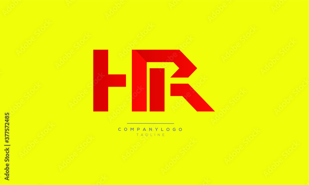 HR initials monogram letter text alphabet logo design Stock Vector ...