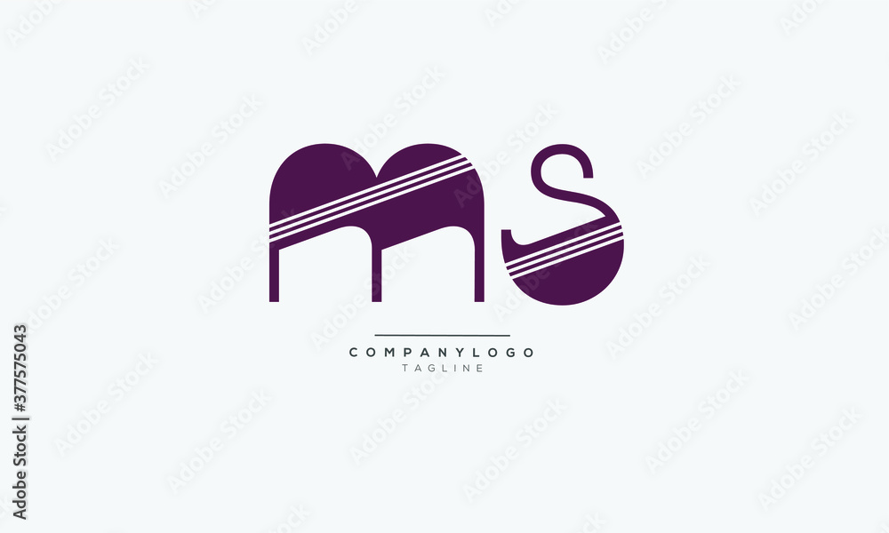MS initials monogram letter text alphabet logo design Stock Vector ...