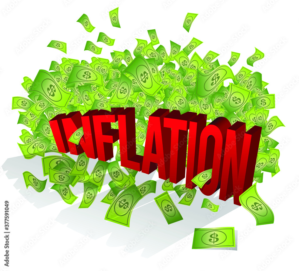 INFLATION: Concept illustration of an expansion in the money supply ...
