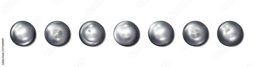 Realistic Construction rivets heads metal set isolated on white ...